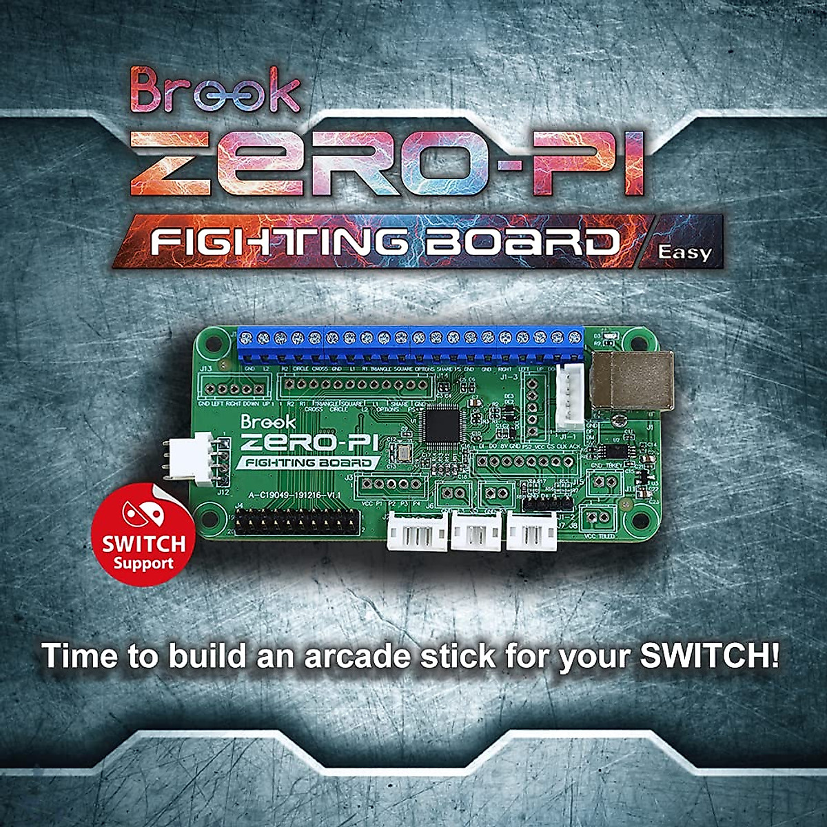 Brook Zero- Pi Fighting Board Easy Version - Compatible with Switch/ PS3/ PS2/ PS/PC(X-Input)/ Retro Gaming Emulator to Arcade Stick Screw Terminal Header Included