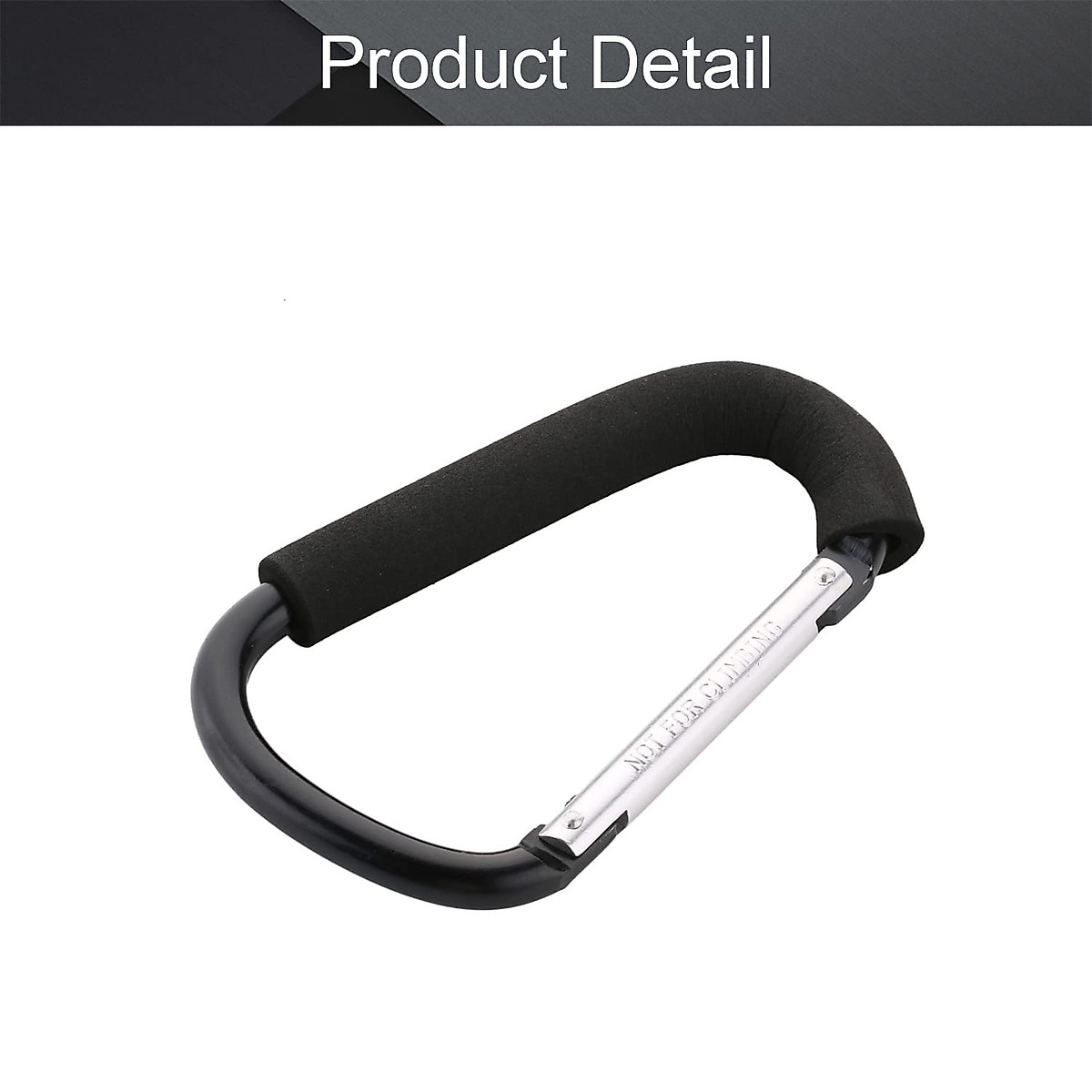 MroMax Pack of 1 Grocery Bag Holder Handle Carrier Tool Grip Your Tote，Handy Stroller Hooks, Multi Purpose Hooks, Pushchair Shopping Bag Hook Carabiner 6.3"*3.94" Maximum Load 6.61 lb (Black)