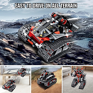 VINTOP Remote Control Robot Building Kit for Boys 6-12, 3-in-1 STEM Remote & APP Controlled Coding Gear Robot/Tank/RC Car, 419 Pcs Science Learning Educational Building Blocks Toy Set Gift for Kids