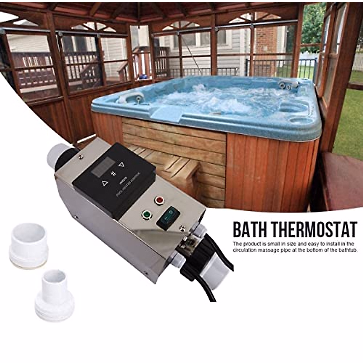AYCHLG 3KW 240V Mini Swimming Pool Heater Built-in Circulating Water Pump Control System,for Above Ground Pools,Swimming Pools, SPA Pools, and Bathtubs,Needs Electrician to Wired to GFCI