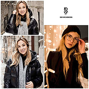 SOJOS Lightweight Ultra Soft Chenille Ribbed Thick Scarf Knit Shawl for Women for Fall Winter Shawl Wrap SC326 with Black