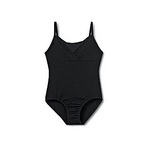 Girls' Sleeveless Gymnastics Ballet Dance Leotard~ Straps Back Camisole Tank Leotards (Small (6/6x), Black)