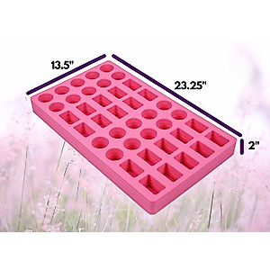 Polar Whale 2 Lotion and Body Spray Stand Organizers Large Tray Pink Durable Foam Washable Waterproof Insert for Home Bathroom Bedroom Office 23.25 x 13.5 x 2 Inches 40 Slots 2pc Pair Set