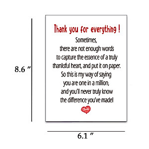 Dapofajor Thank You Card, Appreciation Card for Women Men, Thank You Card for Him Her Friend, Unique Teacher Appreciation Card