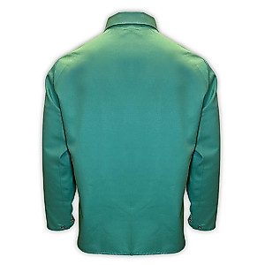 MAGID SparkGuard Flame Resistant Cotton Standard Weight Jacket, 1 Jacket, 30” Length, Size XL, Green
