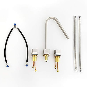 POP SANITARYWARE Roman Tub Faucet Brushed Nickel 2 Handle Deck Mounted Bathtub Faucet with Waterfall Spout for High Flow Rate, Include Valve and Trim Kit