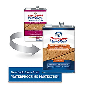 Thompson’s WaterSeal Semi-Transparent Waterproofing Wood Stain and Sealer, Desert Tan, 1 Gallon
