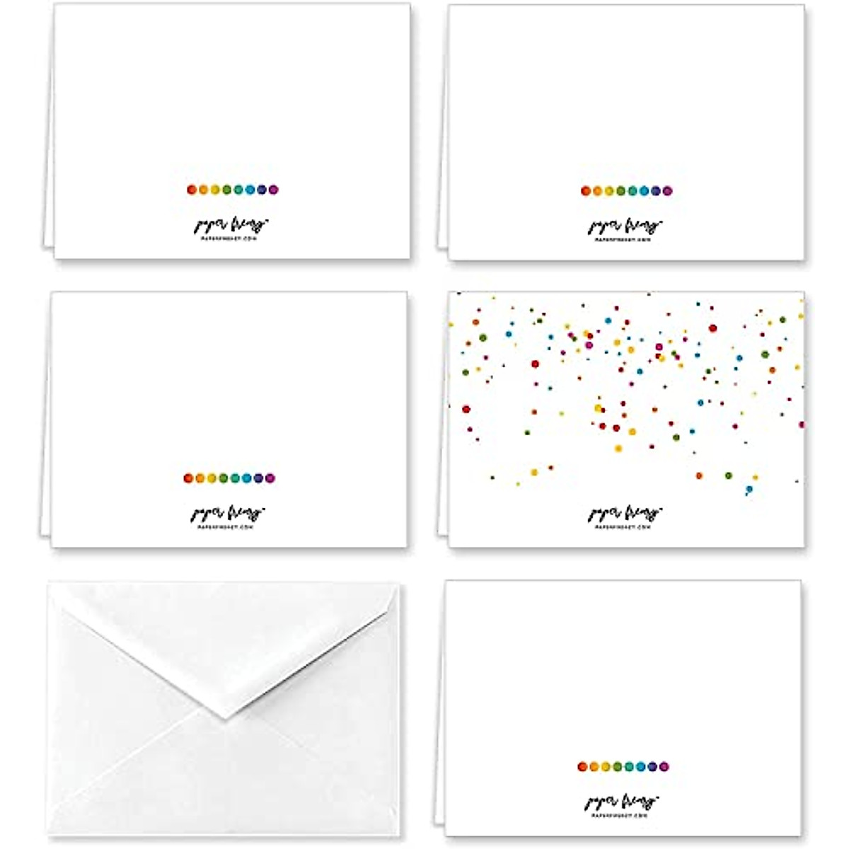 Paper Frenzy Rainbow Thank You Note Cards and Envelopes - 25 pack