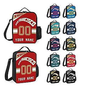 Personalized Custom Lunch Bag Box with Name Number Customized Reusable Insulated Lunch Tote Bag for Family Friends Office Picnic 32 Colors Gifts