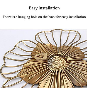 Funerom Metal Floral Wall Decoration Flower Wall Decor(Copper 11.75x1.2x11.75 inches)