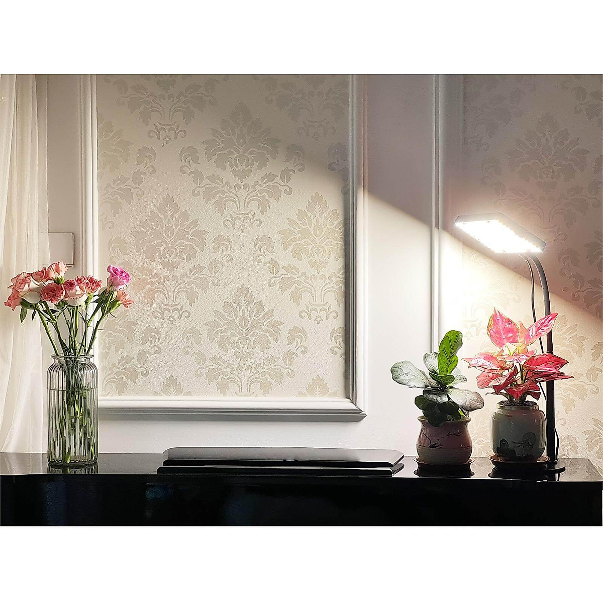 GroCruiser Table Top Grow Light 200W, Desk Grow Lights for Indoor Plants, UV-IR Full Spectrum Plant Growing Lamp for Houseplant with On/Off Switch, Daisy Chain Function, Height Adjustable