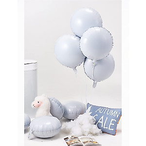 White Foil Balloons, Round Shape 10pcs Big Mylar Balloons Helium Balloons for Birthday Baby Shower Wedding Party Decoration 18 Inch