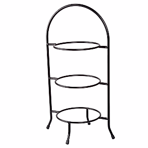 Creative Home Iron Works 3-Tier Metal Dessert Plate Rack Party Food Server, 18-1/2" H, Black