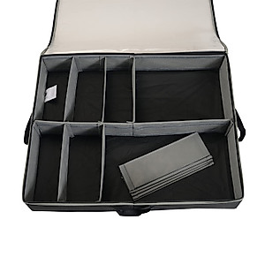 Amazon Basics Fabric Underbed Zipper Storage Bag Organizer with Handles, 30.2 Inch L X 20.1 Inch W X 5.7 Inch H (Pack Of 2), Gray