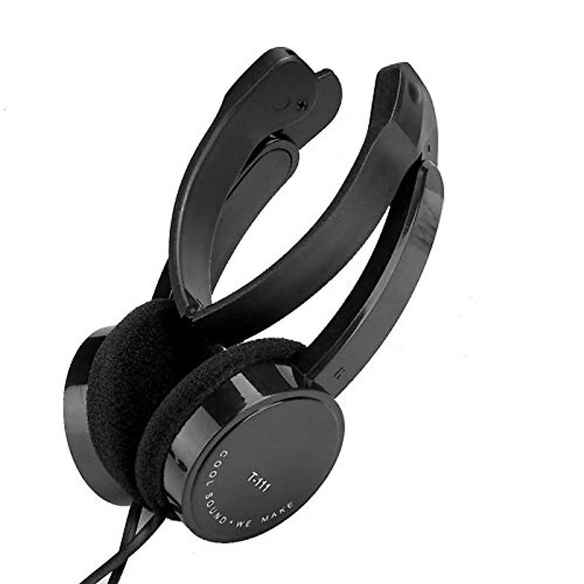 Demeras Kids Headphones Foldable Wired Headset Children Headphone with Microphone Boys Girls On Ear Headset for Online Learning (Black)