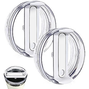 2 Pcs Tumbler Lid Replacement Fits for Stanley Cup 40 oz, Spill Splash Resistant Replacement Lids, Clear Tumbler Covers for Stanley Cup Accessories(White)