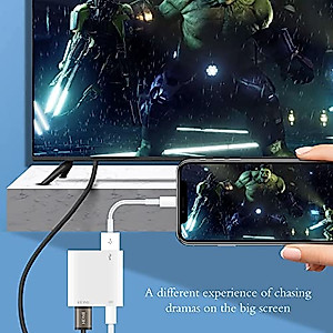 HIEbee Compatible with iPhone iPad to HDMI Adapter,1080P Digital AV Connector Adapter for iPhone12/11/11pro max/XR/XS/X/8/7 iPad Pro Air Mini iPod to TV/Projector/Monitor