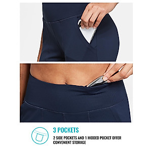 BALEAF Women's Bermuda Shorts Long Athletic Shorts High Waisted 10" for Running Walking Gym Quick Dry Navy Size L