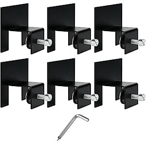 kulusion 6 Packs Mattress Slide Stopper, Non Slip Mattress Holder for Bed Frame, Adjustable Mattress Gaskets for Metal Bed Frame Easy to Assemble - Black