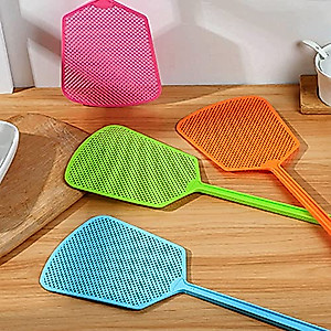 Fly Swatter,5 Pack Plastic Heavy Duty Manual Fly Killer, Long Handle Flyswatter, Large Bug Swatters That Work for Indoor and Outdoor