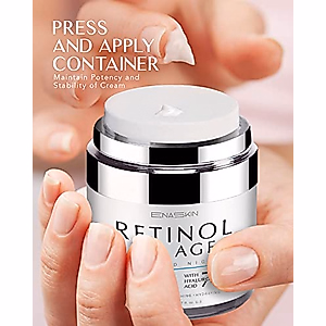 EnaSkin Retinol Wrinkle Cream for Face with Hyaluronic Acid, Deluxe Anti Aging Moisturizer Reduce Wrinkles, Fine Lines, Day and Night Retinol and Collagen Moisturizer Face Cream, Stocking Stuffer, 1.7 Fl. Oz