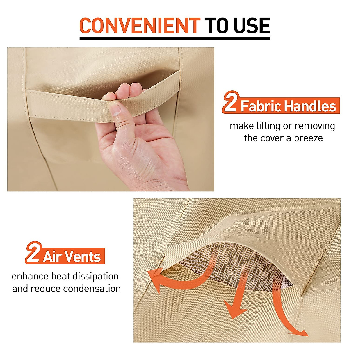 Arcedo Patio Furniture Set Cover, Waterproof Outdoor Round Table and Chairs Set Cover, Heavy Duty Garden Furniture Cover for Patio Dining Set, All Weather Protection, 94”Dia x 30”H, Beige & Brown