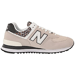 New Balance Women's 574 V2 Animal Print Sneaker, Grey/Black, 12