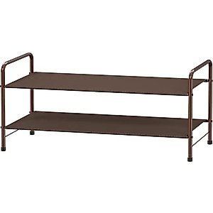 Simple Houseware 2-Tier Shoe Rack Storage Organizer, Bronze