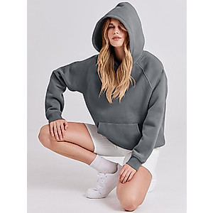 ANRABESS Women Oversized Hoodies Sweatshirt Long Sleeve Fleece Pullover Top 2024 Fall Trendy Outfits Teen Girl Preppy Clothes Grey Small