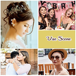 Bonuci 4 Pcs Butterfly Ear Cuff Earrings Glitter Rhinestone Butterfly Ear Cuff for Women Wrap Crawler Earrings No Piercing Butterfly Ear Clip Wrap Around Fake Earrings (Gold, Silver,Regular Style)