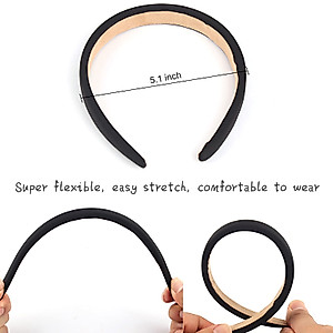 Wecoe 4 Pack Padded Headbands Fashion Headbands for Women Non Slip Soft Thick Comfortable Headbands Kids Cute Light Blue Black Pink White Headband Aesthetic Y2K Hair Accessories for Women Girls(Set 1)