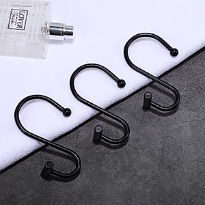 Lurrose 12Pcs Shower Curtain Hooks, Shower Curtain Rings Metal Shower Curtain Hooks for Bathroom Shower Kitchen Bedroom