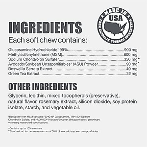 Nutramax Dasuquin with MSM Joint Health Supplement for Large Dogs - With Glucosamine, MSM, Chondroitin, ASU, Boswellia Serrata Extract, and Green Tea Extract, 150 Soft Chews