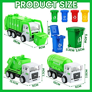 Libima 7 Pack Garbage Truck Toy Car Trash Cans Water Tanker Playset Toy Vehicles for Boys Christmas Holiday Birthday Gifts