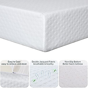 MUUEGM King Mattress,8 inch Green Tea Gel Memory Foam King Size Mattress Topper for Cool Sleep,Pressure Relieving,Medium Firm Mattress,King Size Mattress in a Box,CertiPUR-US Certified,Made in USA