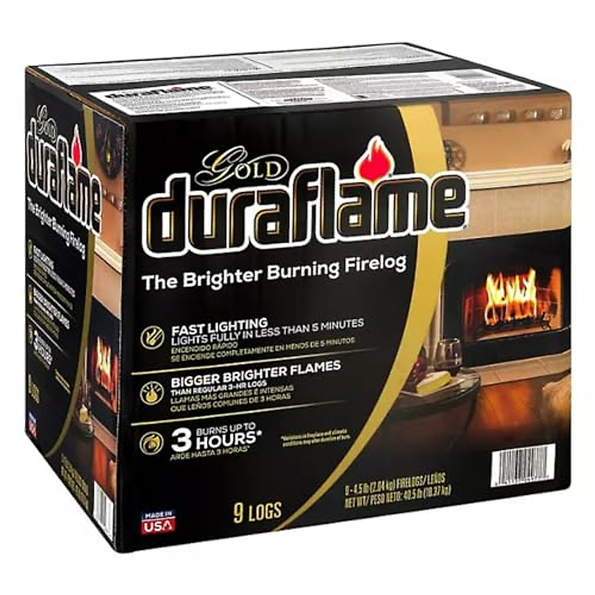 Duraflame Gold Ultra-Premium 4.5 lb. Firelogs, 9-Pack Case (3-Hour Burn)