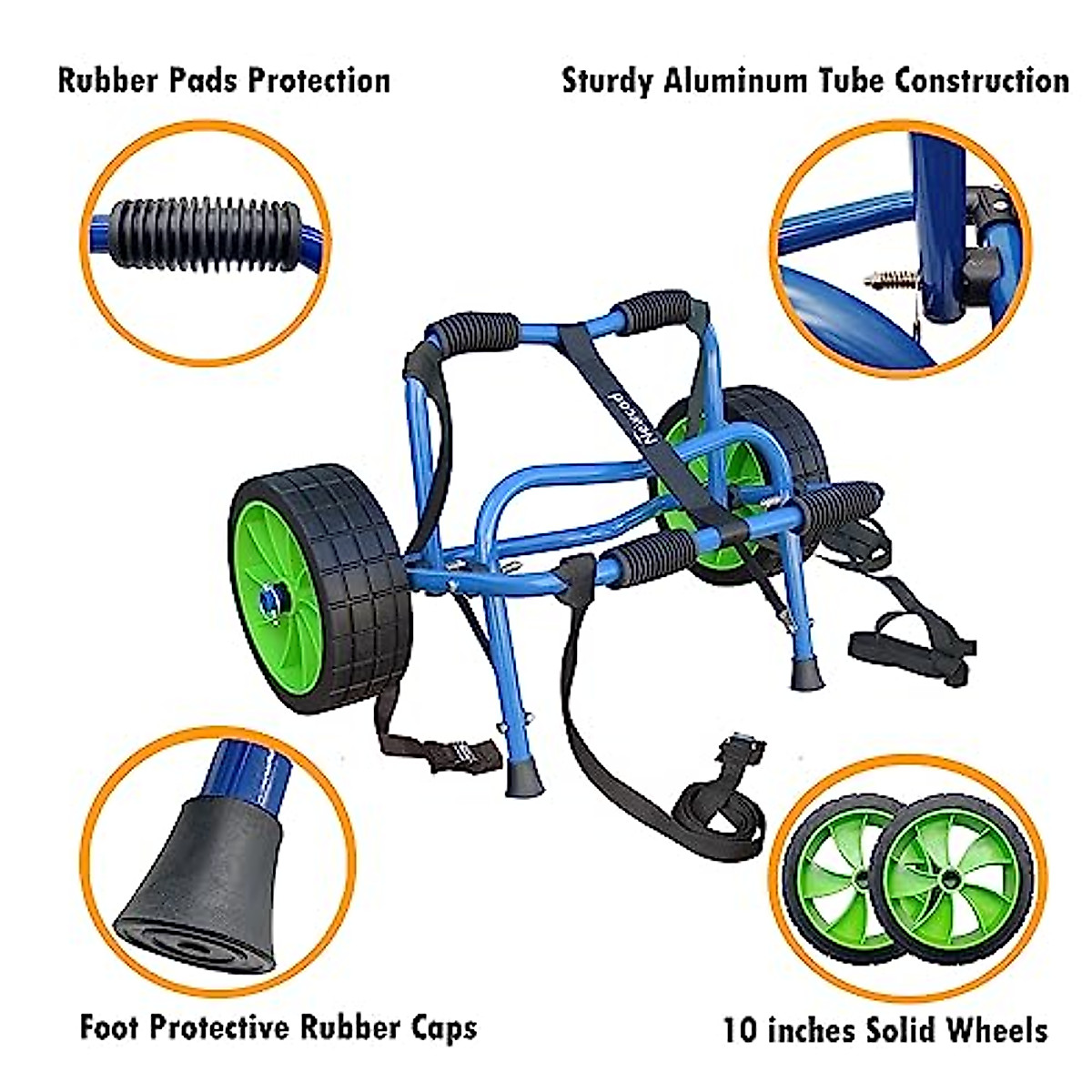 Newcod Kayak Cart, Kayak Dolly with Airless Tire for Carrying Kayak Canoe SUP Paddle Board