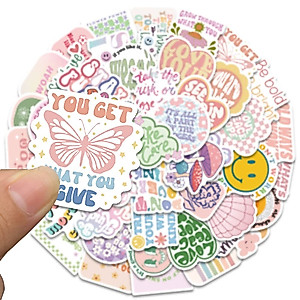 Pink Inspirational Stickers, Preppy Motivational Stickers, 50Pcs Aesthetic Encouragement Stickers for Students Teachers, Dovipta Vinyl Waterproof Stickers for Water Bottle, Laptop, Scrapbook, Journal