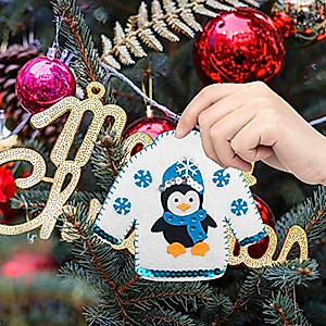6 DIY Ugly Sweater Christmas Tree Ornament Holiday Craft Kit Decoration for Kids Gift Toys Stuffers Décor