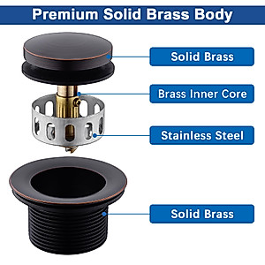Anpean Brass Tip-Toe Bath Tub Drain Kit with Basket Strainer, Oil Rubbed Bronze