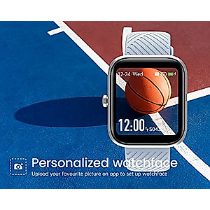 Smart Watch for Android Phones Samsung iOS Compatible Smart Watch with Heart Rate Sleep Blood Oxygen Monitor Step Counter, IP68 Waterproof Touch Screen for Men Women Silver