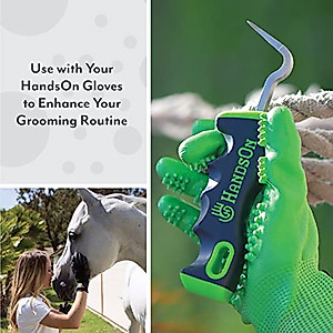 Handson Hoof Pick - Horse Grooming Supplies for Daily Cleaning & Maintenance - Metal Pick w/Hoof Filer for Horses - Ergonomic Grip