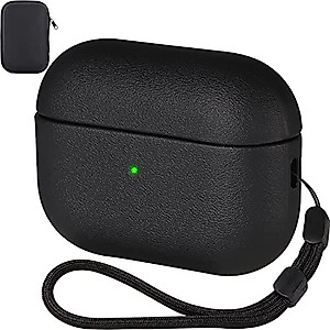 Valkit Compatible AirPods Pro 2nd Generation Case Leather Texture TPU Airpods Pro 2 Protective Case with Lanyard for Women Men Hard Shell Shockproof Cover for Air Pods Pro 2nd Gen 2022 Charging Case