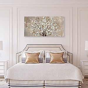 Flower Canvas Wall Art for Living Room Plum Blossom Canvas Wall Pictures for Bedroom Wall Decor Abstract Elegant Floral Canvas Prints Artwork Home Wall Decorations Framed Ready to Hang 20" x 40"