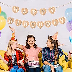 WATINC 26pcs DIY Burlap Banner with 26 Letter Stencil Kit, Alphabet Heart Shape Banners Name Sign Burlap Flag Garland Handwriting Bunting for Valentines Day Party Decoration Wedding Birthday Wall Home