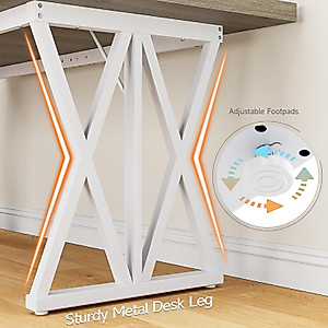 ONBRILL Computer Desk for 1-2 Person, 71 Inch Large Office Executive Desk with Sturdy Metal Base and Wood Countertop, Farmhouse Study Desk Writing Desk Meeting Table for Home and Office, Retro Grey