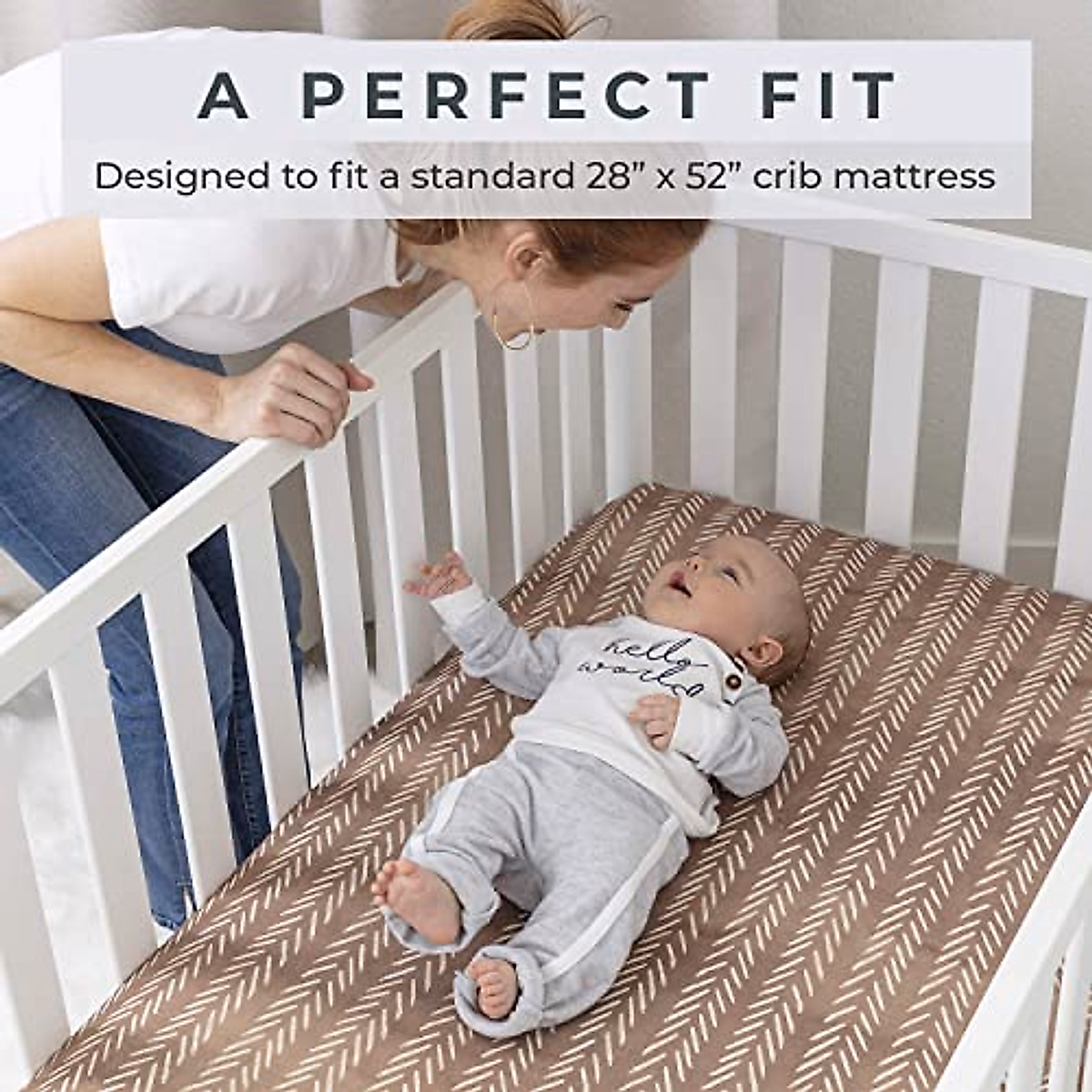 Pobibaby - 2 Pack Premium Fitted Baby Boy Crib Sheets for Standard Crib Mattress - Ultra-Soft Cotton Blend, Safe and Snug, and Stylish Woodland Crib Sheet (Wildlife)