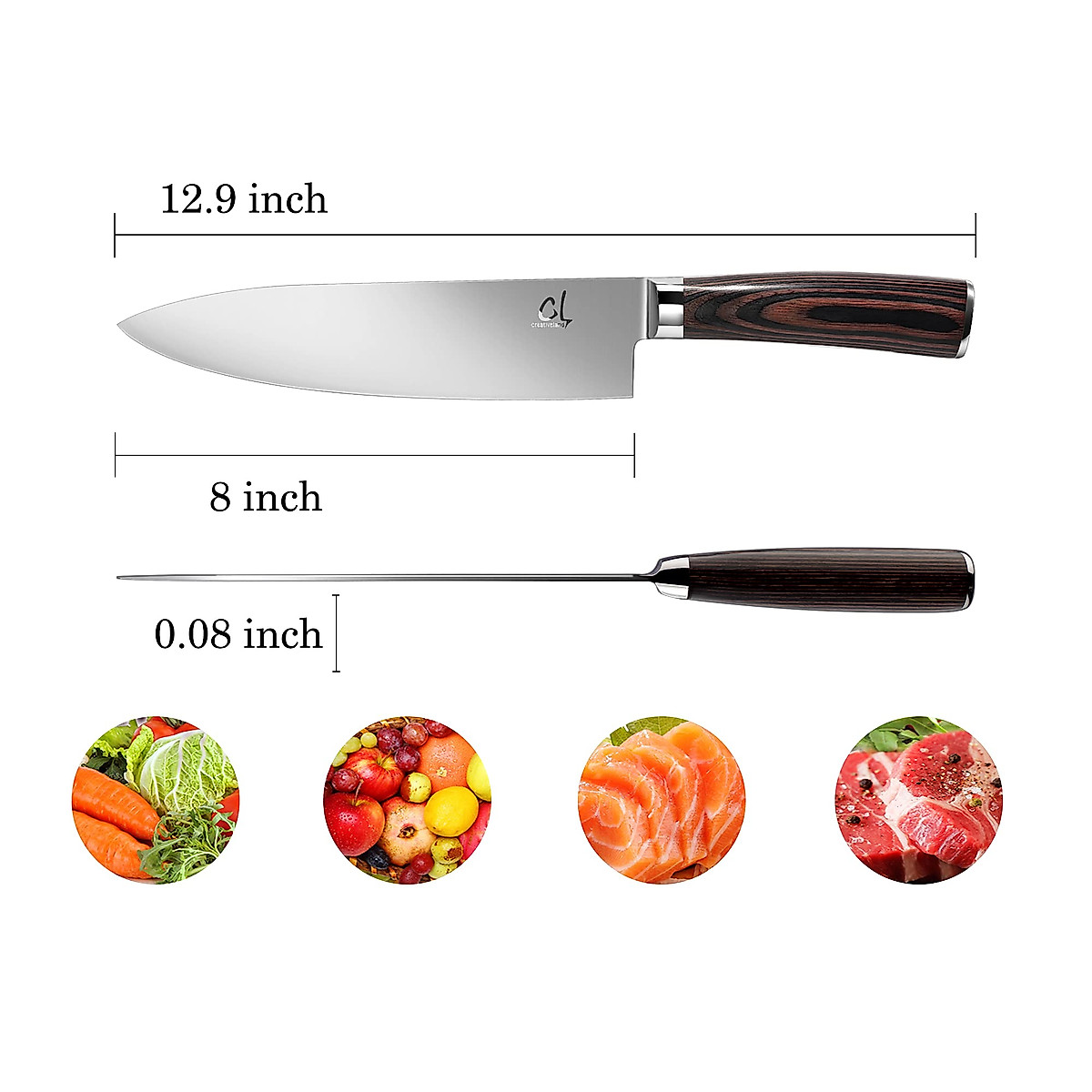Chef’s Knife,Japanese Chopping & Meat Knife Gyuto Chef’s Knive Kitchen Cutting Knife’s for Cooking Santoku Knives Set,Forged High Carbon Chef Sharp Knife for Cutting Meat- CREATIVELAND