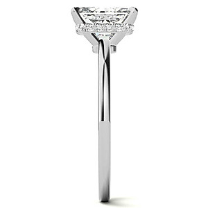 10K Solid White Gold Handmade Engagement Ring 2 CT Radiant Cut Moissanite Diamond Solitaire Wedding/Bridal Ring Set for Women/Her Propose Ring (8)