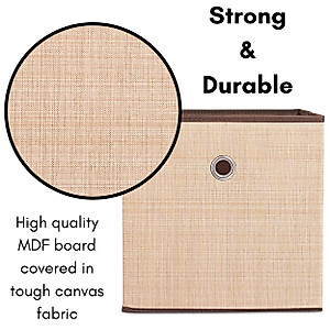 Internet's Best Canvas Storage Bin - 2 Pack - Brown - Box Container